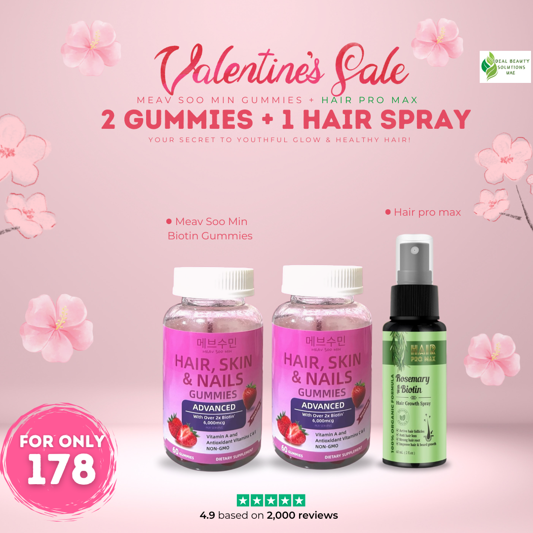 Meav Soo Min Biotin Gummy + Hair Pro Max Rosemary Biotin Hair Growth S – Skin Solutions UAE